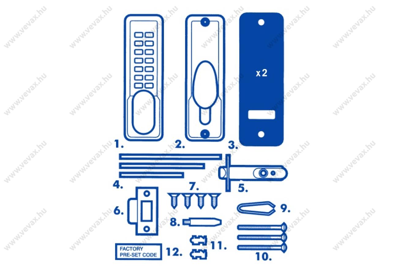 DIGITÁLIS AJTÓZÁR SZÁMKÓDOS KILINCS SZÁMZÁRAS ZÁR matt alumínium