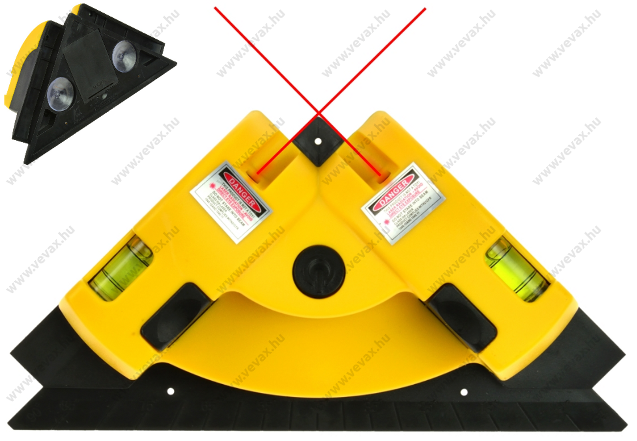 16 méter LÉZERES SZINTEZŐ 90° DERÉKSZÖG VÍZMÉRTÉK KÉTIRÁNYÚ LÉZER ...