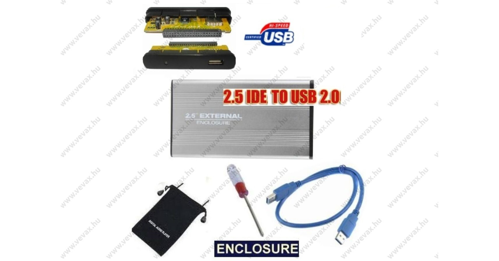 KÜLSŐ MEREVLEMEZ HDD WINCHESTER HÁZ 2,5 SATA ATA